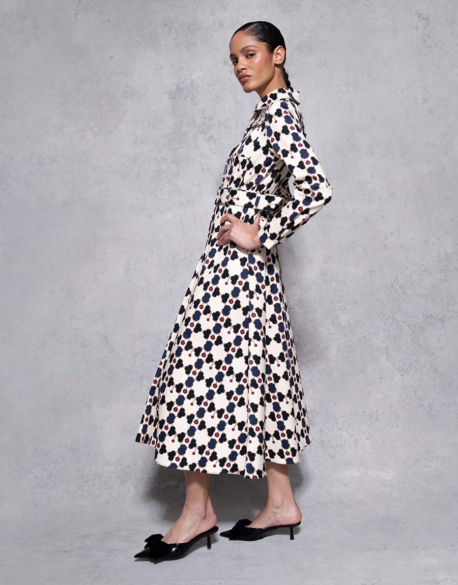 Briele Cotton Midi Dress - Beige Lock - SALE – Borgo de Nor